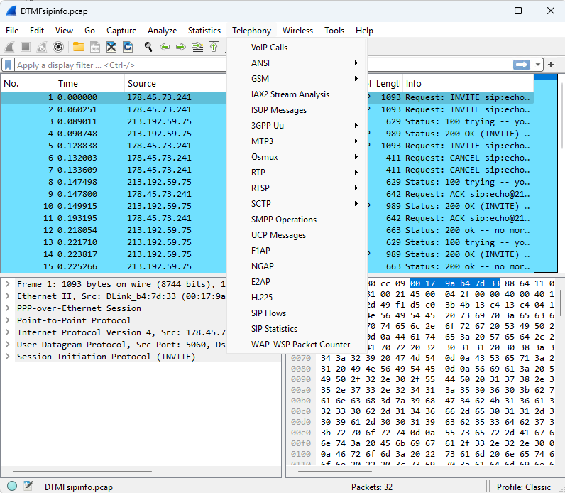 3.12. The “Telephony” Menu